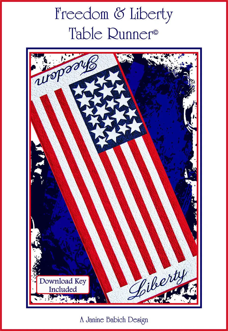 CD Freedom & Liberty Table Runner Machine Embroidery - Linda's