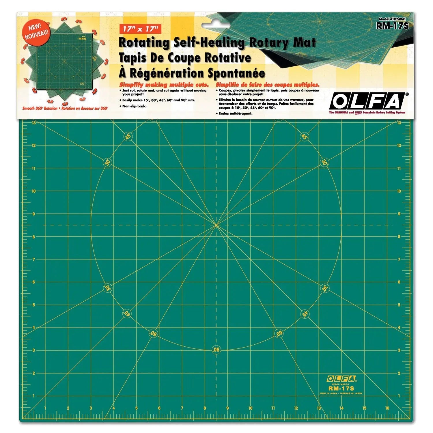 Spinning Square Cutting Mat 17in - Linda's Electric Quilters