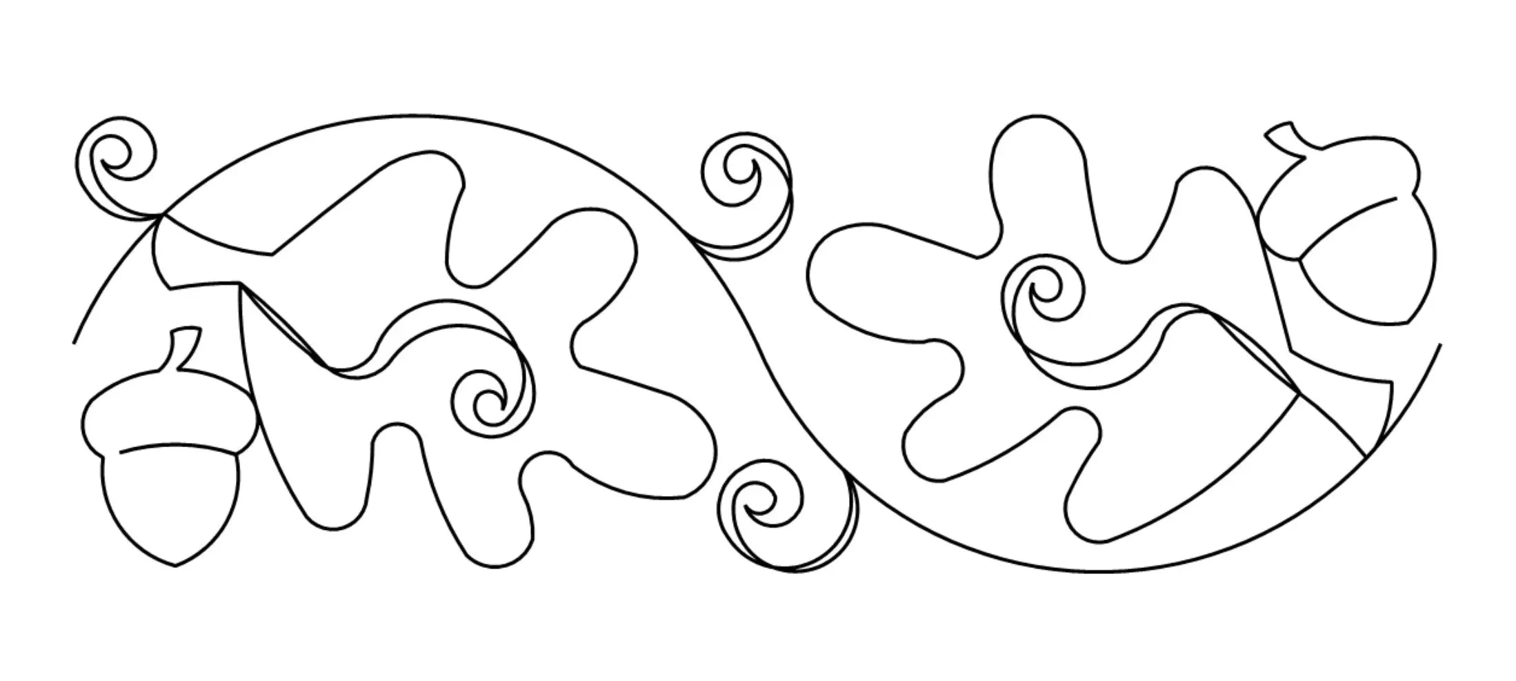 Undulating Oak Leaves E2E - Linda's Electric Quilters