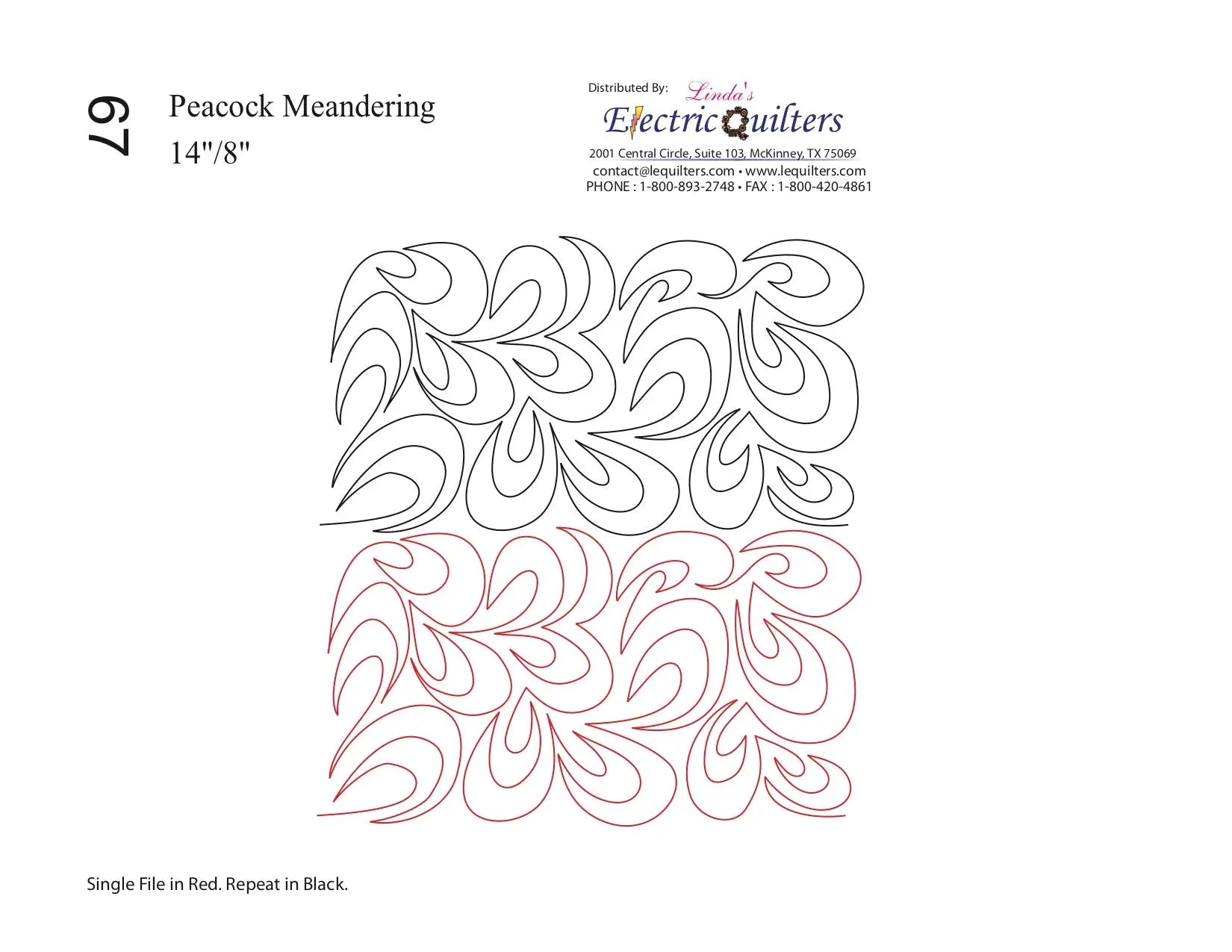 067 Peacock Meandering Pantograph by Linda V. Taylor - Linda's