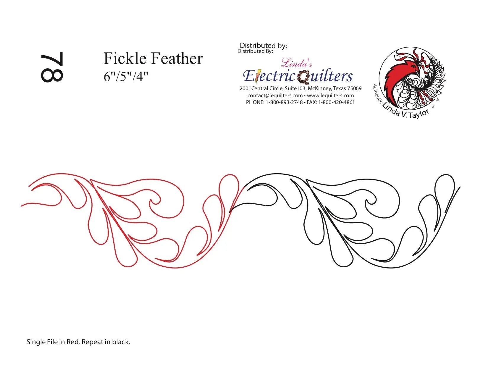 078 Fickle Feather Pantograph by Linda V. Taylor - Linda's Electric