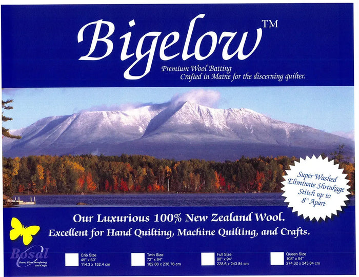 Bigelow 100% Wool Batting: Premium Natural Wool in Twin and Queen Size