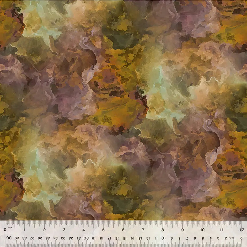 Multi Color Tempest Nebula Amber 44"/45 Fabric Per Yard - Linda's