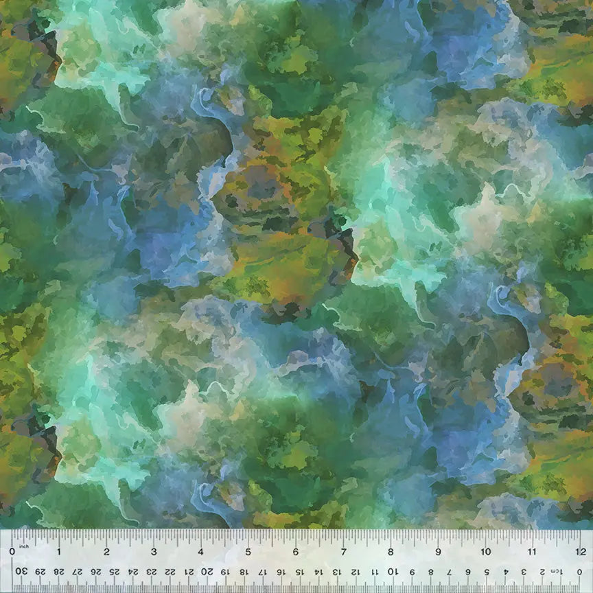 Multi Color Tempest Nebula Rainforest 44"/45 Fabric Per Yard - Linda's