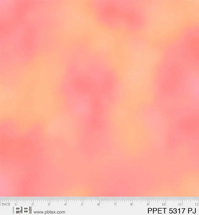 Pink And Orange Painted Petals 44"/45" Fabric Per Yard - Linda's