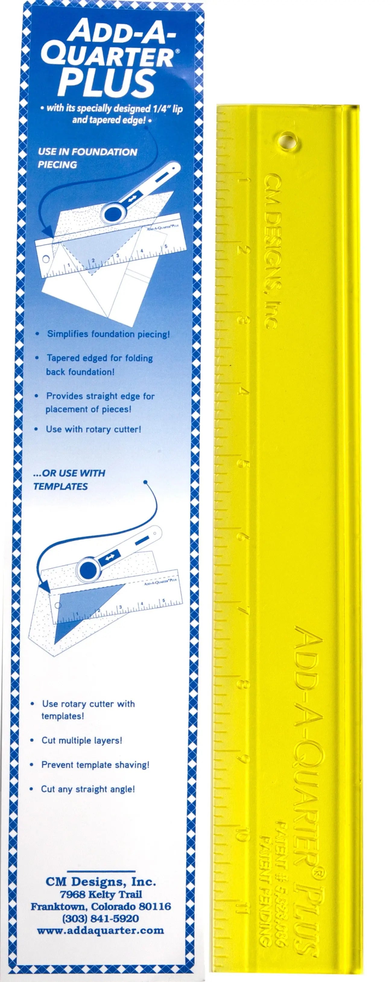 Add A-Quarter Ruler 12in Plus - Linda's Electric Quilters