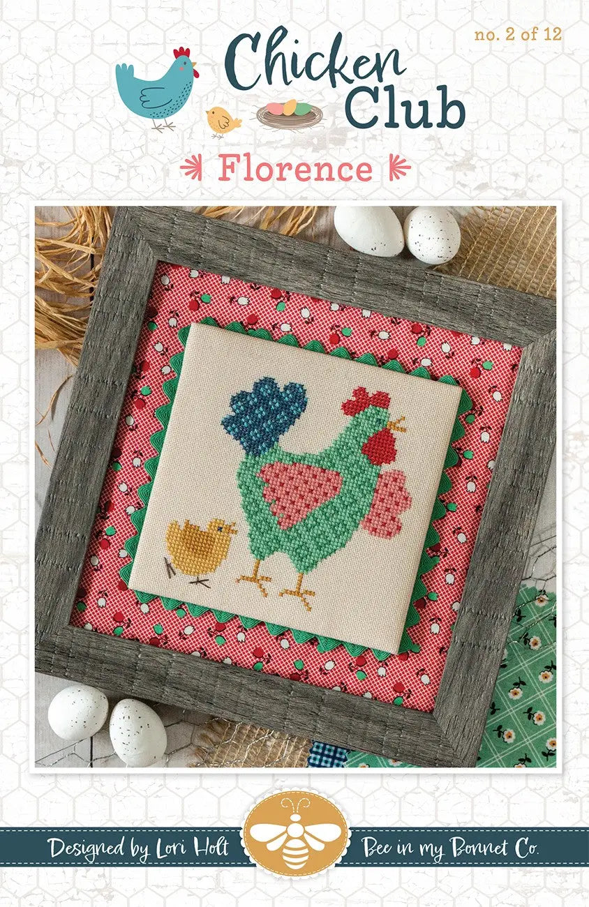 Chicken Club Cross Stitch Pattern of the Month 2 Florence - Linda's