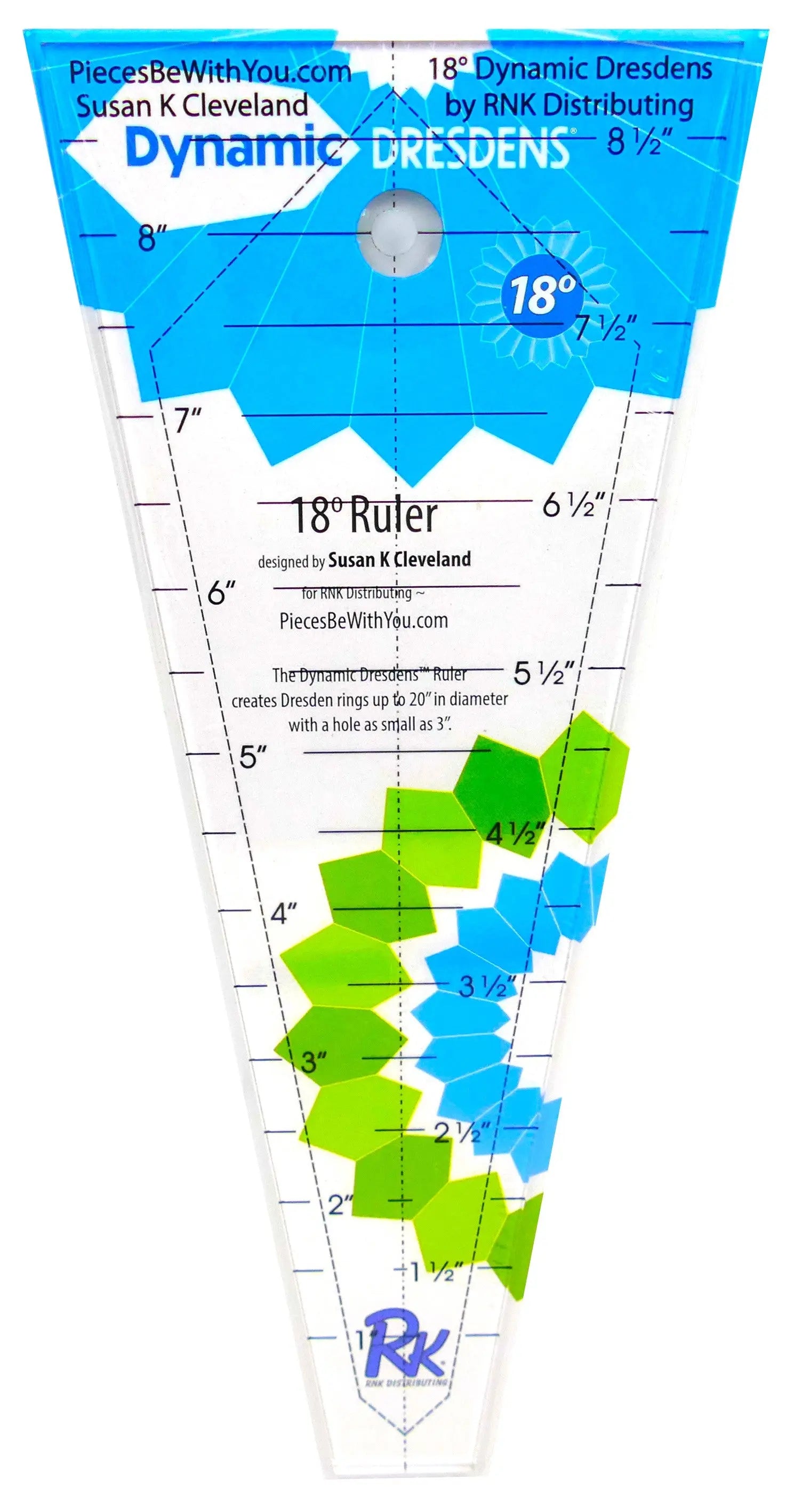 Dresden Ruler 18 Degree - Linda's Electric Quilters