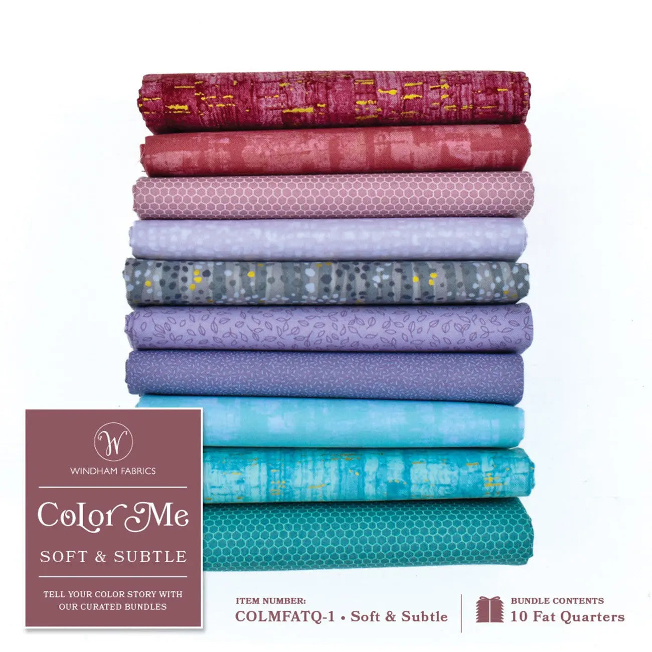 Fat Quarter bundle, Color Me Soft & Subtle, 10pcs/bundle - Linda's