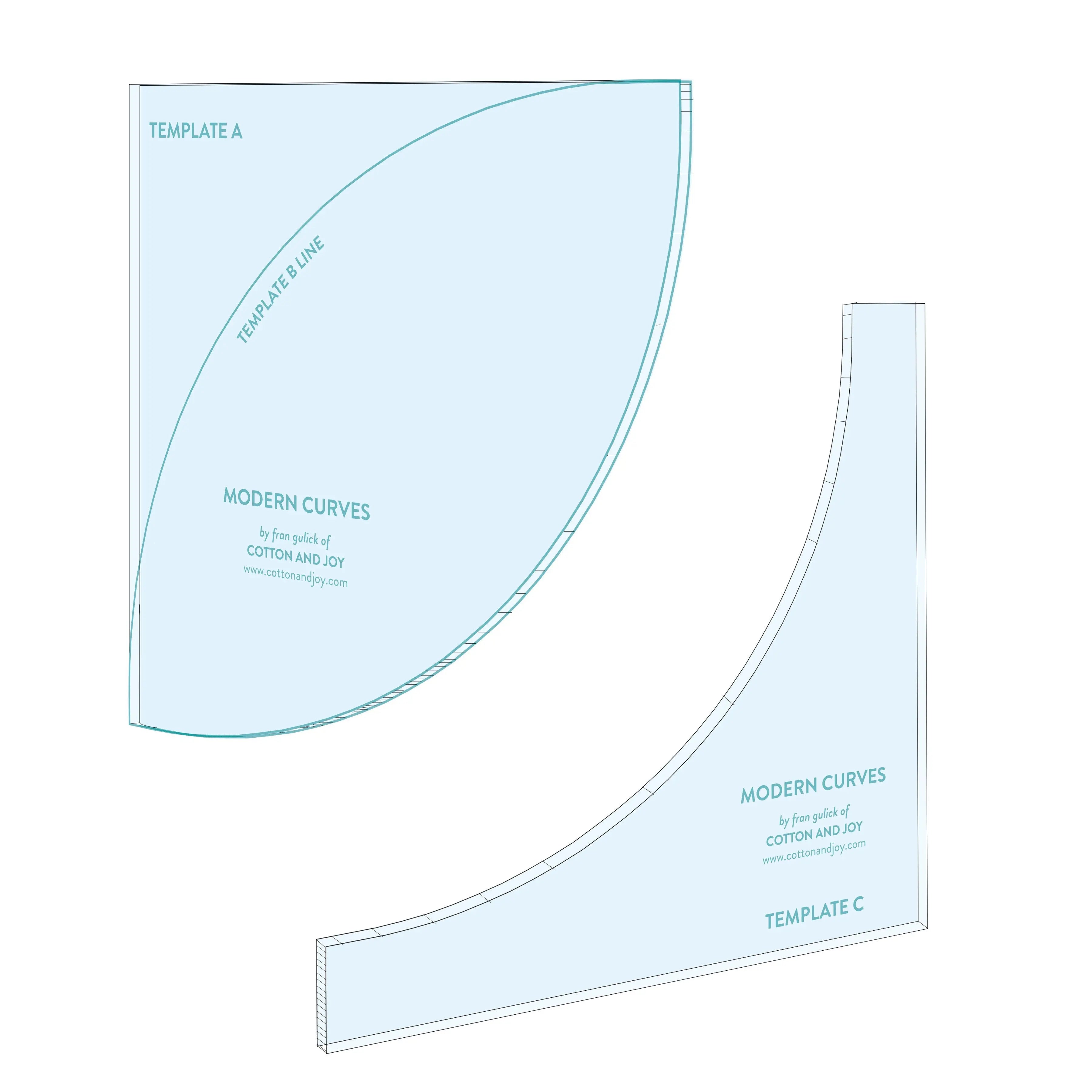 Fran Gulick Modern Curves Template Set - Linda's Electric Quilters