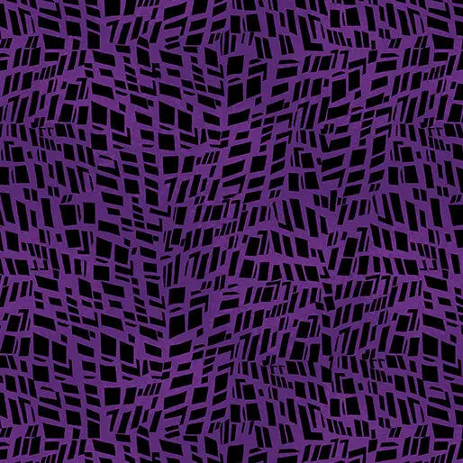 Go with the Flow Mosaic Shards Dark Purple Cotton 44"/45" Fabric Per
