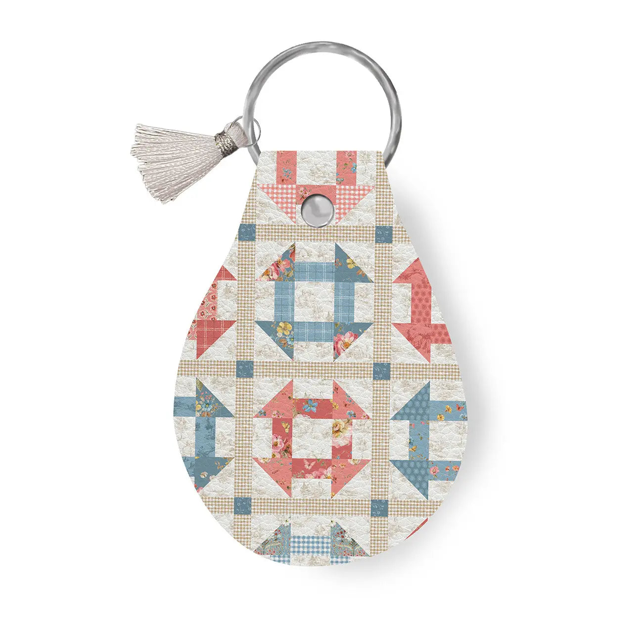 Leather Circle Key Chain Countryside - Linda's Electric Quilters