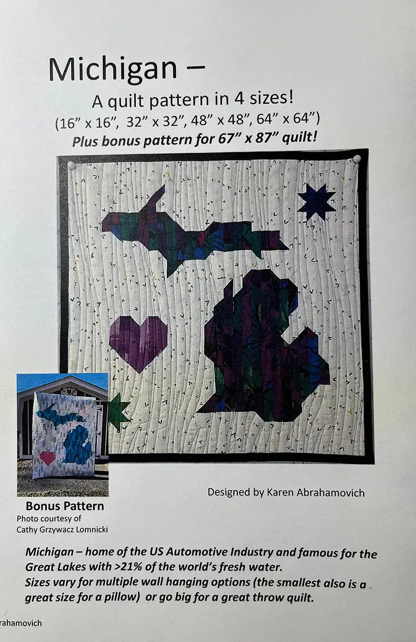 Michigan Quilt Pattern - Linda's Electric Quilters