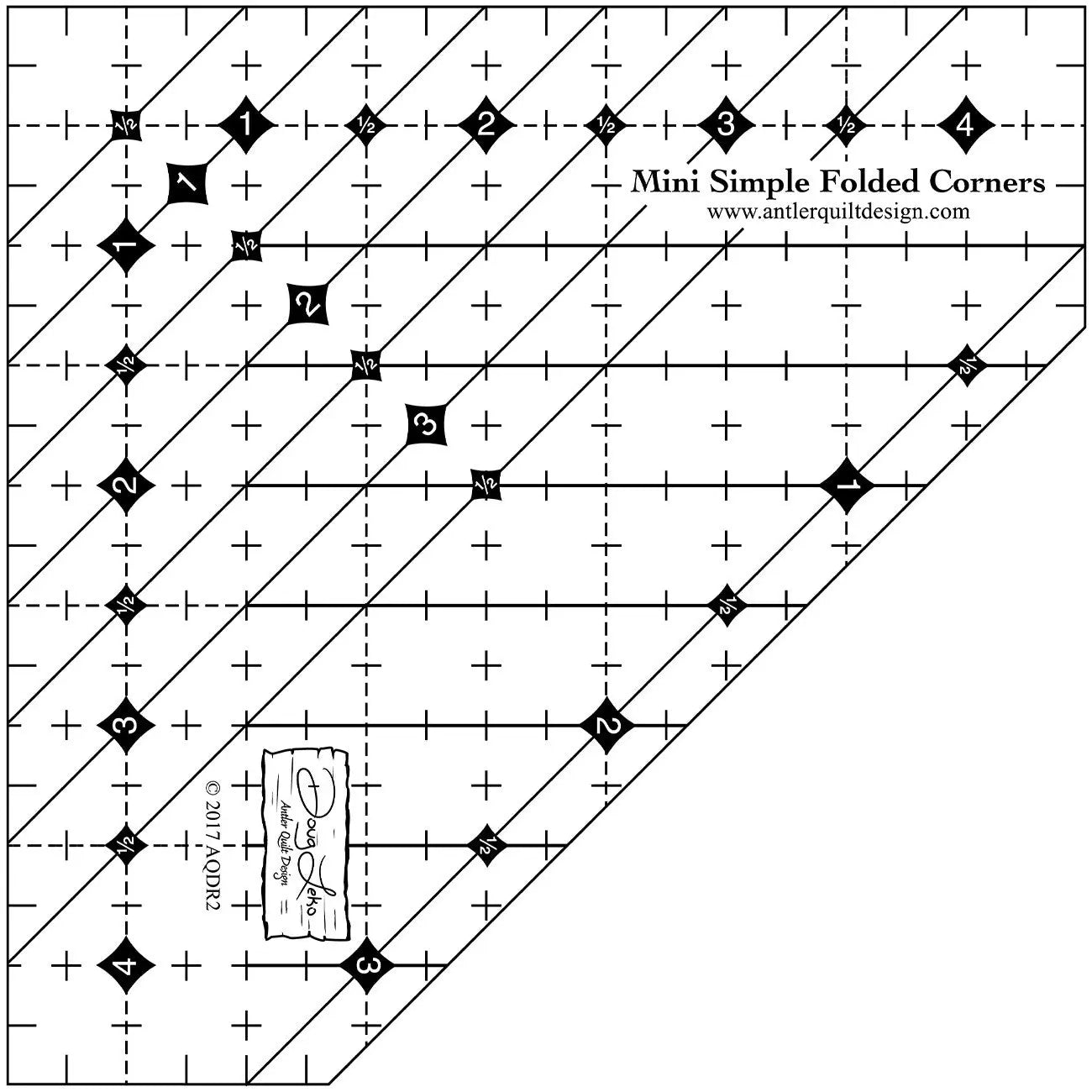 Mini Simple Folded Corners Ruler - Linda's Electric Quilters