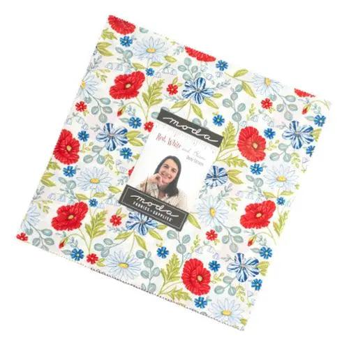 Multi Color Red White Bloom Layer Cake - Linda's Electric Quilters