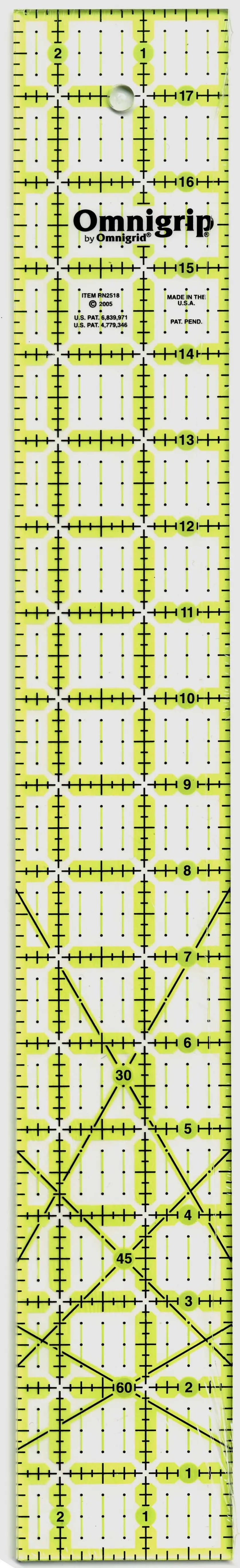 Omnigrid Omnigrip Neon Ruler 2-1/2in x 18in - Linda's Electric