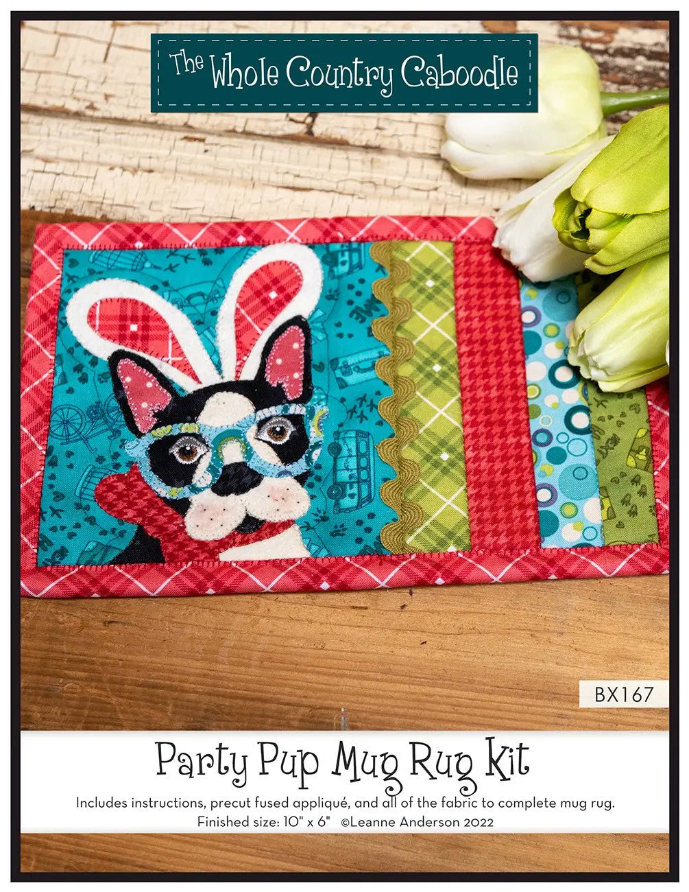 Party Pup Mug Rug Kit - Linda's Electric Quilters