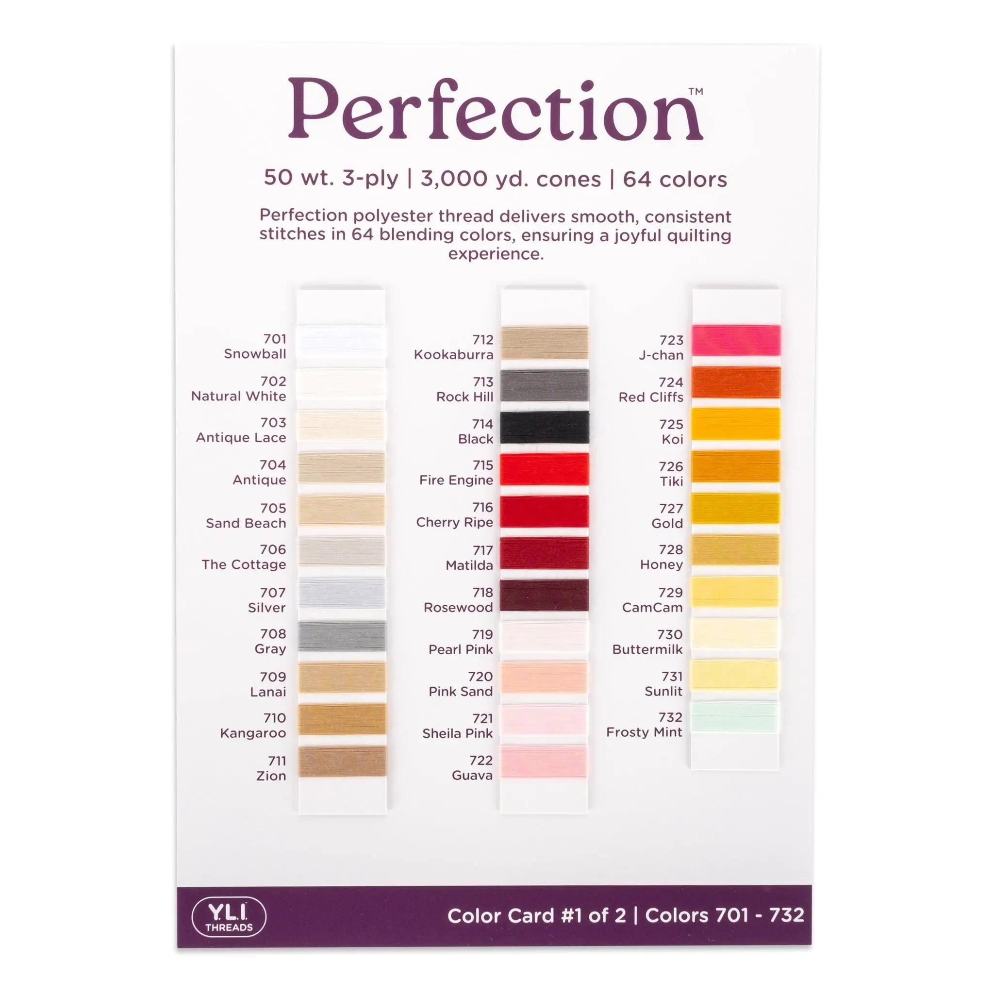 Perfection Color Card No. 1 - Linda's Electric Quilters