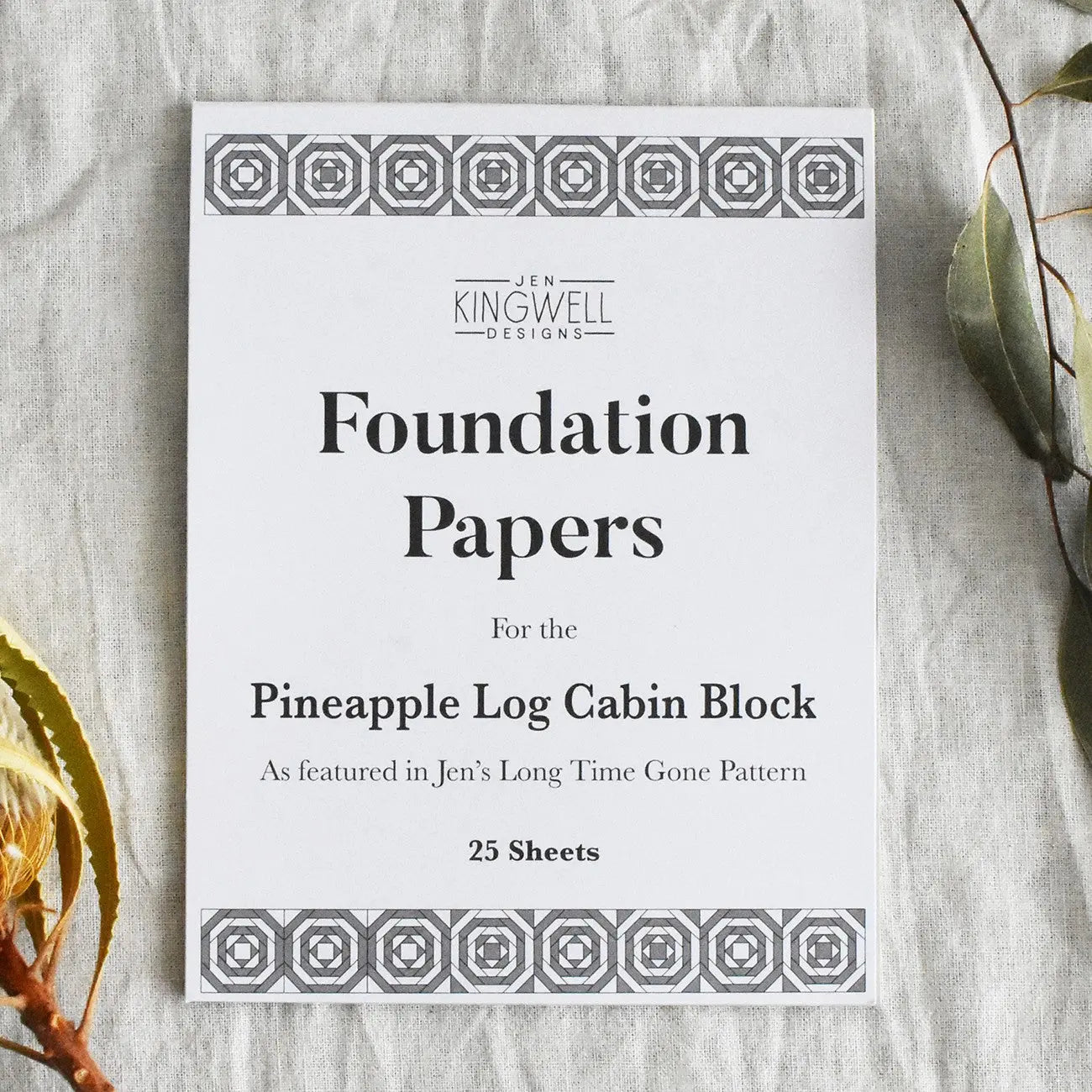 Pineapple Log Cabin Block Foundation Papers - Linda's Electric