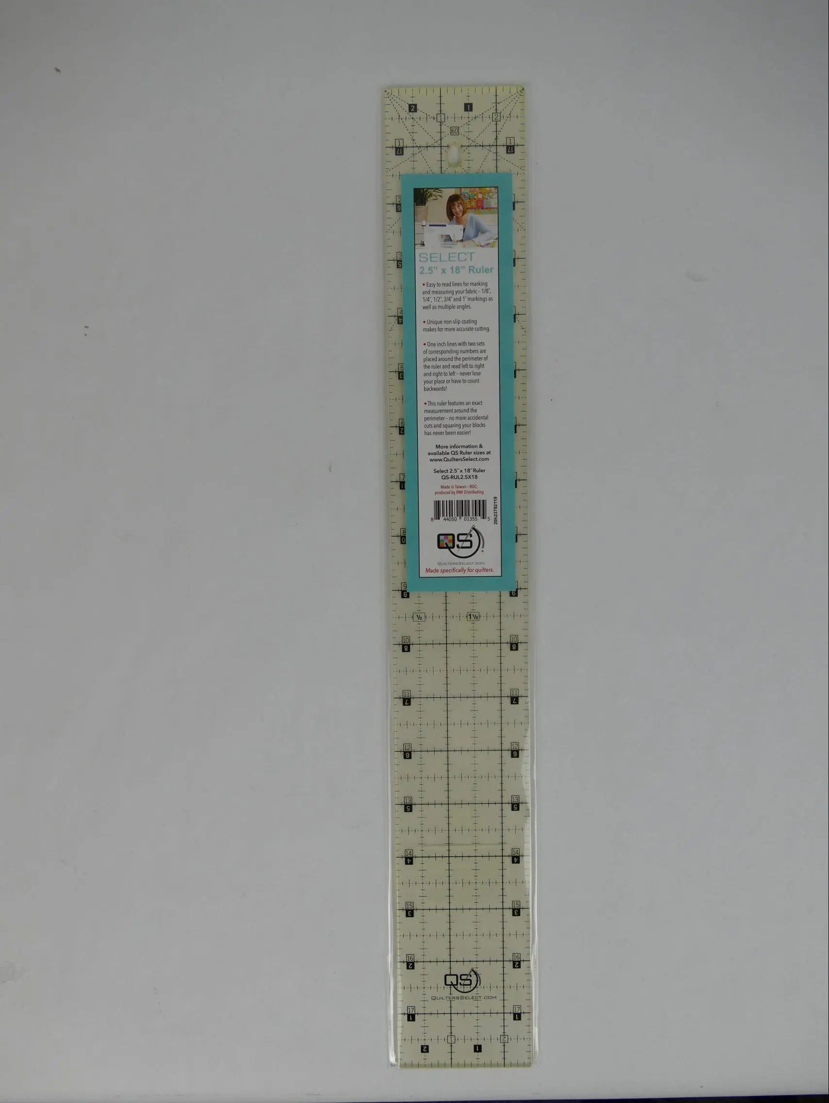 Quilters Select 2.5" x 18" Non-Slip Ruler - Linda's Electric Quilters