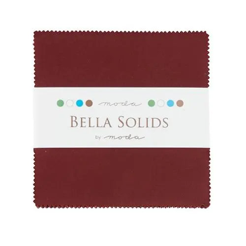 Red Burgundy Bella Solids Charm Pack Precuts - Linda's Electric