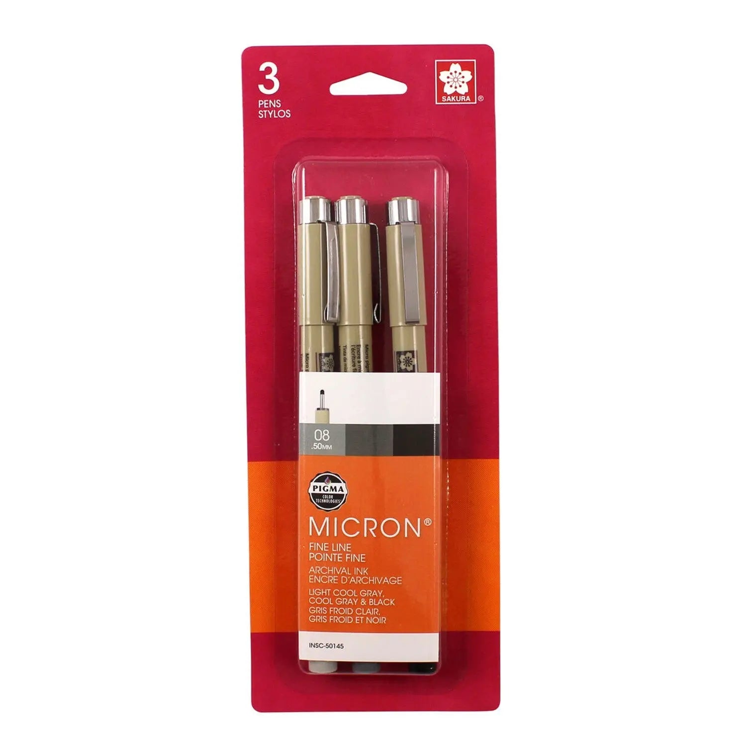 Sakura Pigma Micron 08 Pen Set Black & Gray 3pk - Linda's Electric