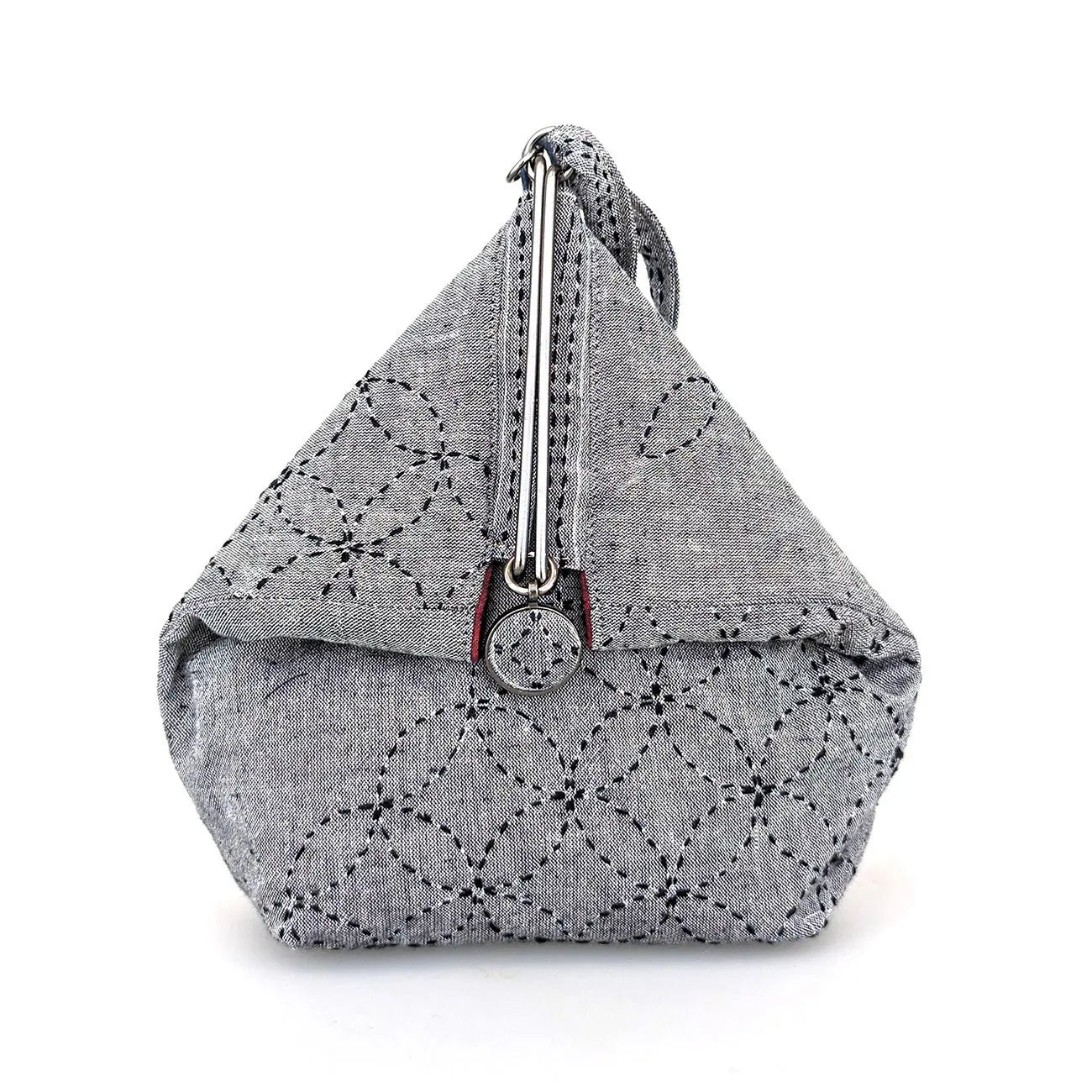Sashiko slide Clasp Purse Half Kit Black - Linda's Electric Quilters
