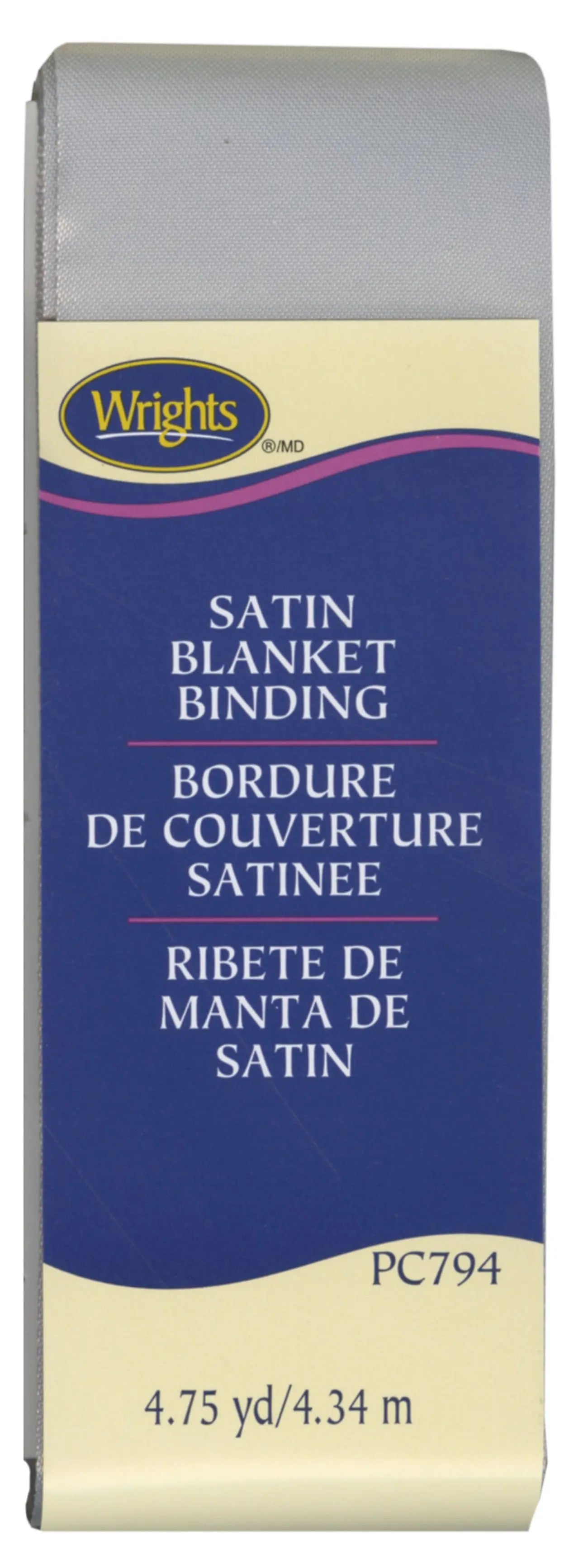 Satin Blanket Binding Light Grey - Linda's Electric Quilters