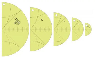 FAB 5 FANS Baptist Fan Template Ruler Set - Linda's Electric Quilters