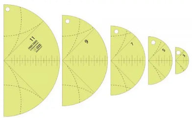 FAB 5 FANS Baptist Fan Template Ruler Set - Linda's Electric Quilters