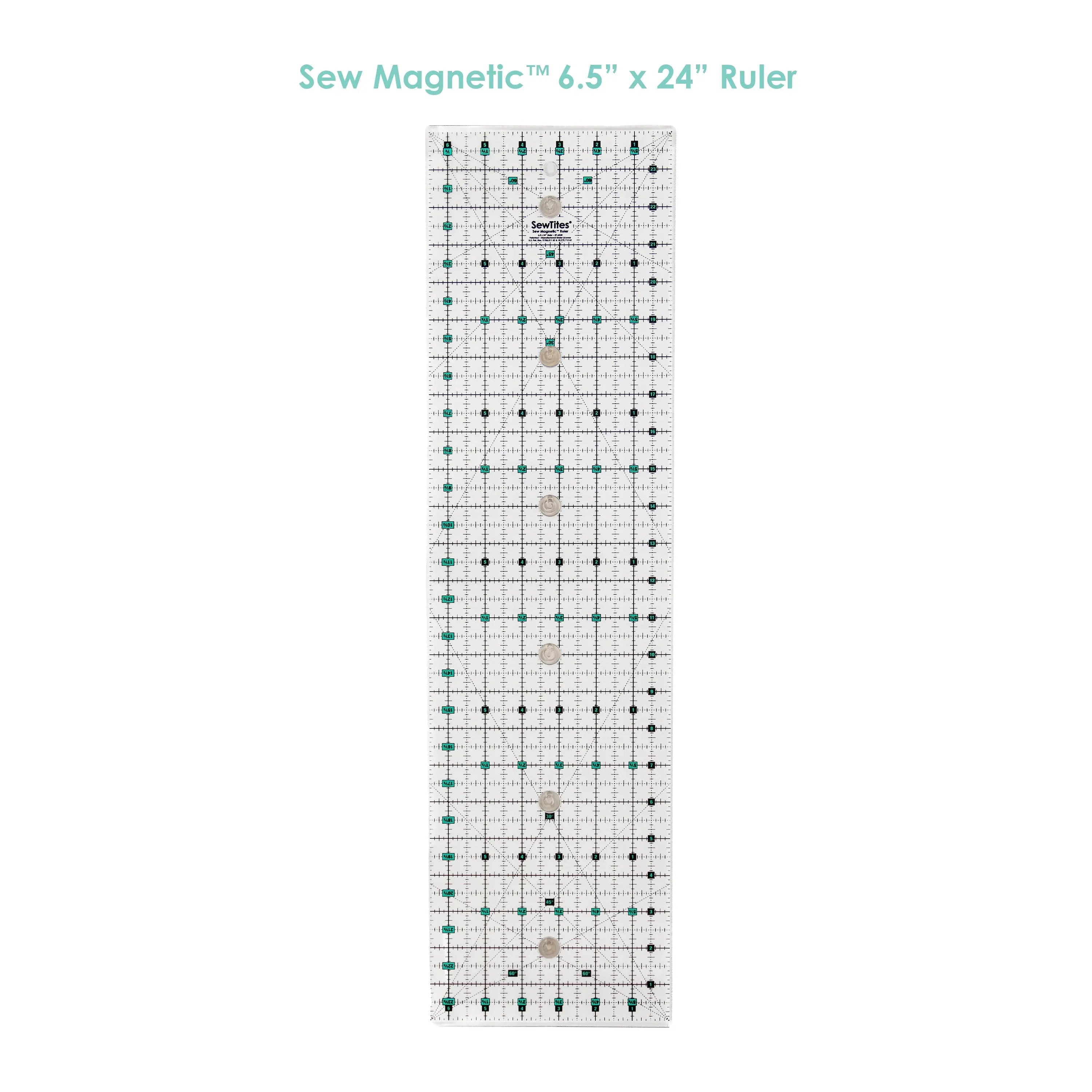 Sew Magnetic 6.5 x 24" Ruler - Linda's Electric Quilters