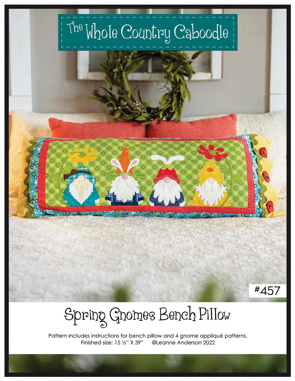 Spring Gnome Bench Pillow Pattern - Linda's Electric Quilters