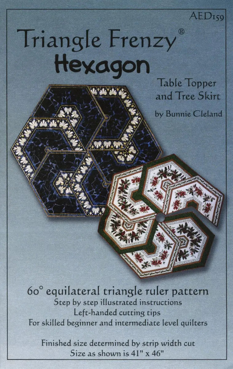 Triangle Frenzy Hexagon Table Topper - Linda's Electric Quilters