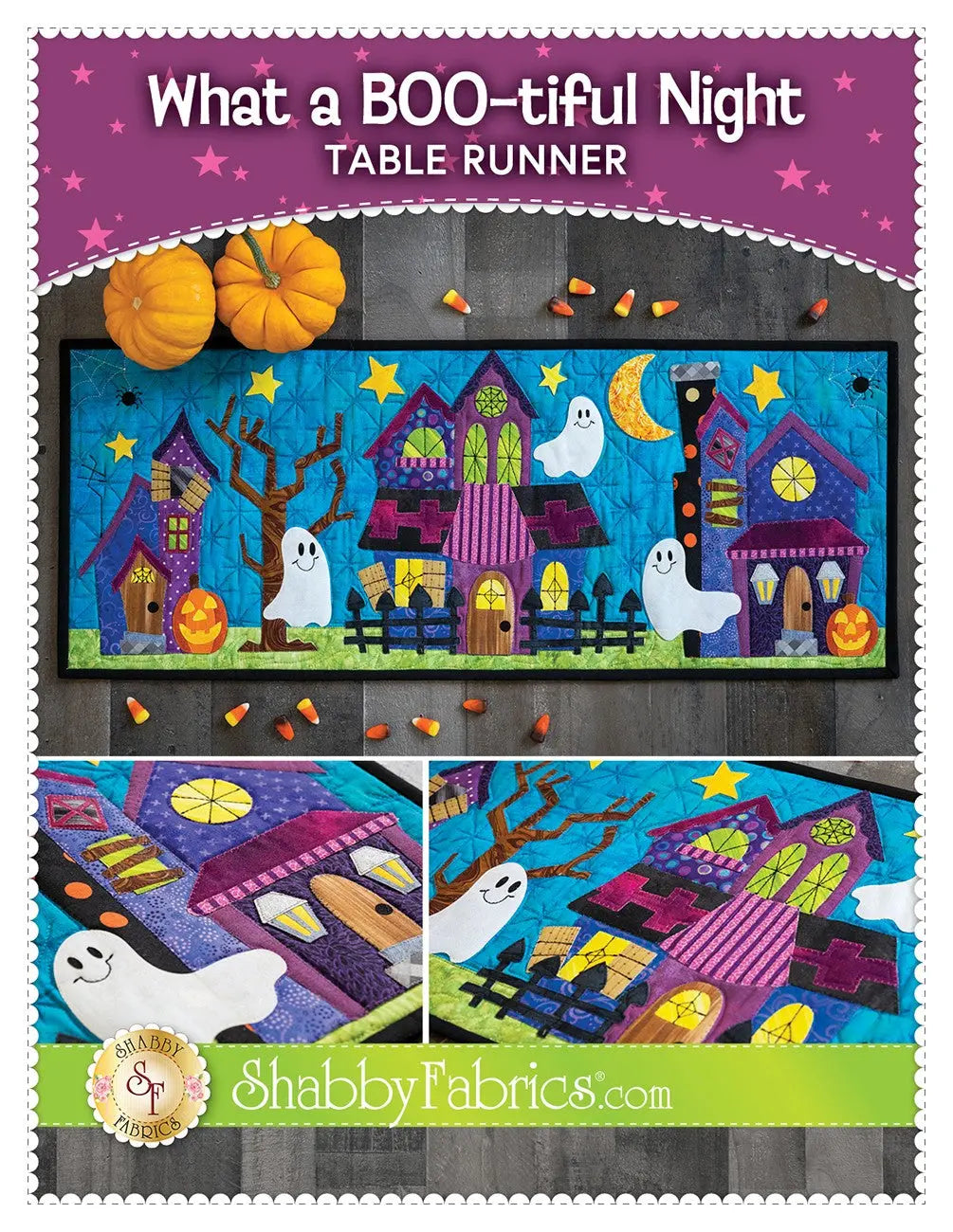 What a Boo-tiful Night Table Runner - Linda's Electric Quilters
