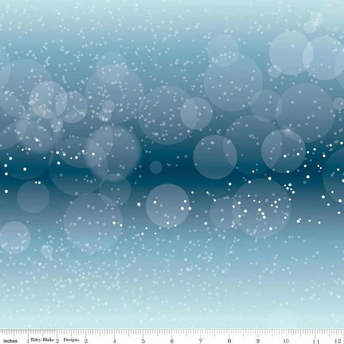 Winter Magic Flurries Blue Cotton Wideback Fabric per yard - Linda's