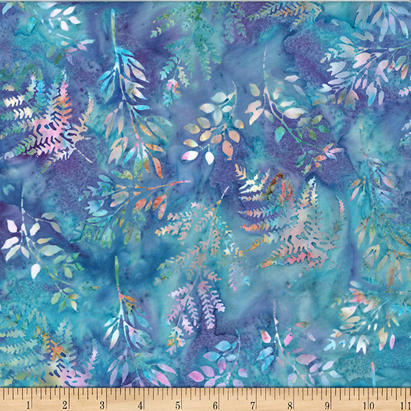 Rainbow Sweets Bali Batik Leafy Branches Cotton 44"/45" Fabric Per