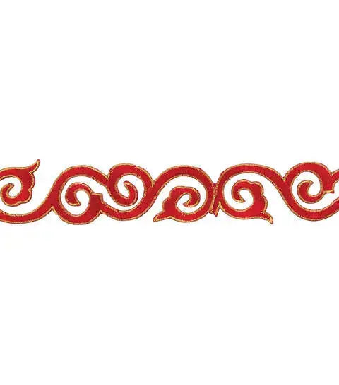 Yaya Han Iron on Wuhan Swirl Trim 1.63" Red Gold - Per Yard - Linda's