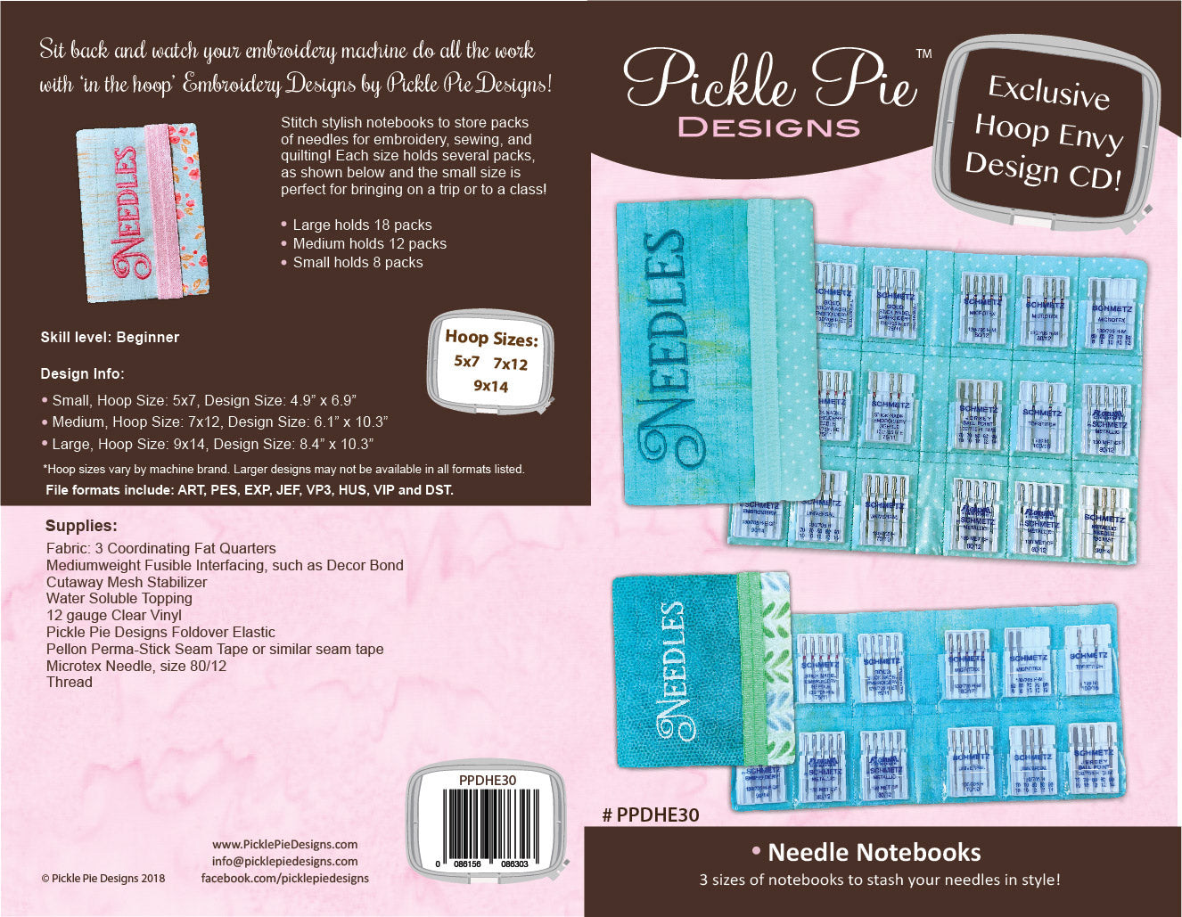 Needle Notebooks In the Hoop Embroidery Design Collection - Linda's