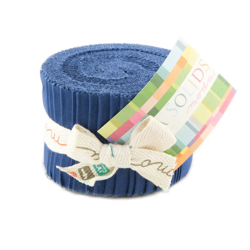Blue Bella Solids Junior Jelly Roll Precuts - Linda's Electric