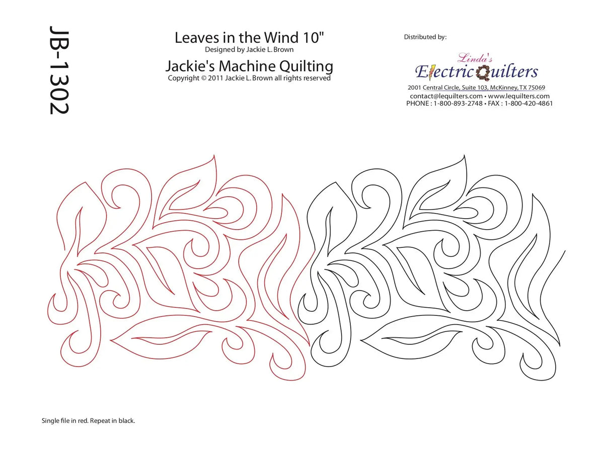 1302 Leaves In The Wind Pantograph by Jackie Brown - Linda's Electric