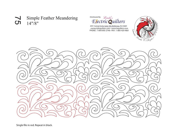 075 Simple Feather Meandering Pantograph by Linda V. Taylor - Linda's