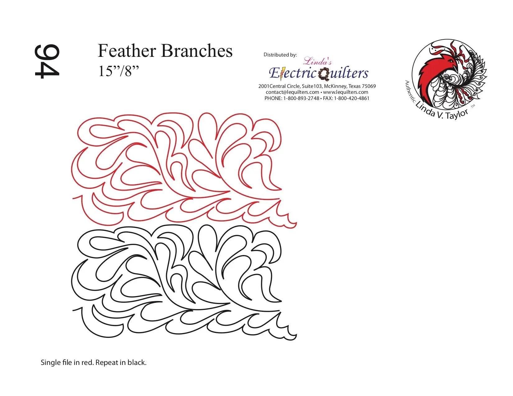 094 Feather Branches Pantograph by Linda V. Taylor - Linda's Electric