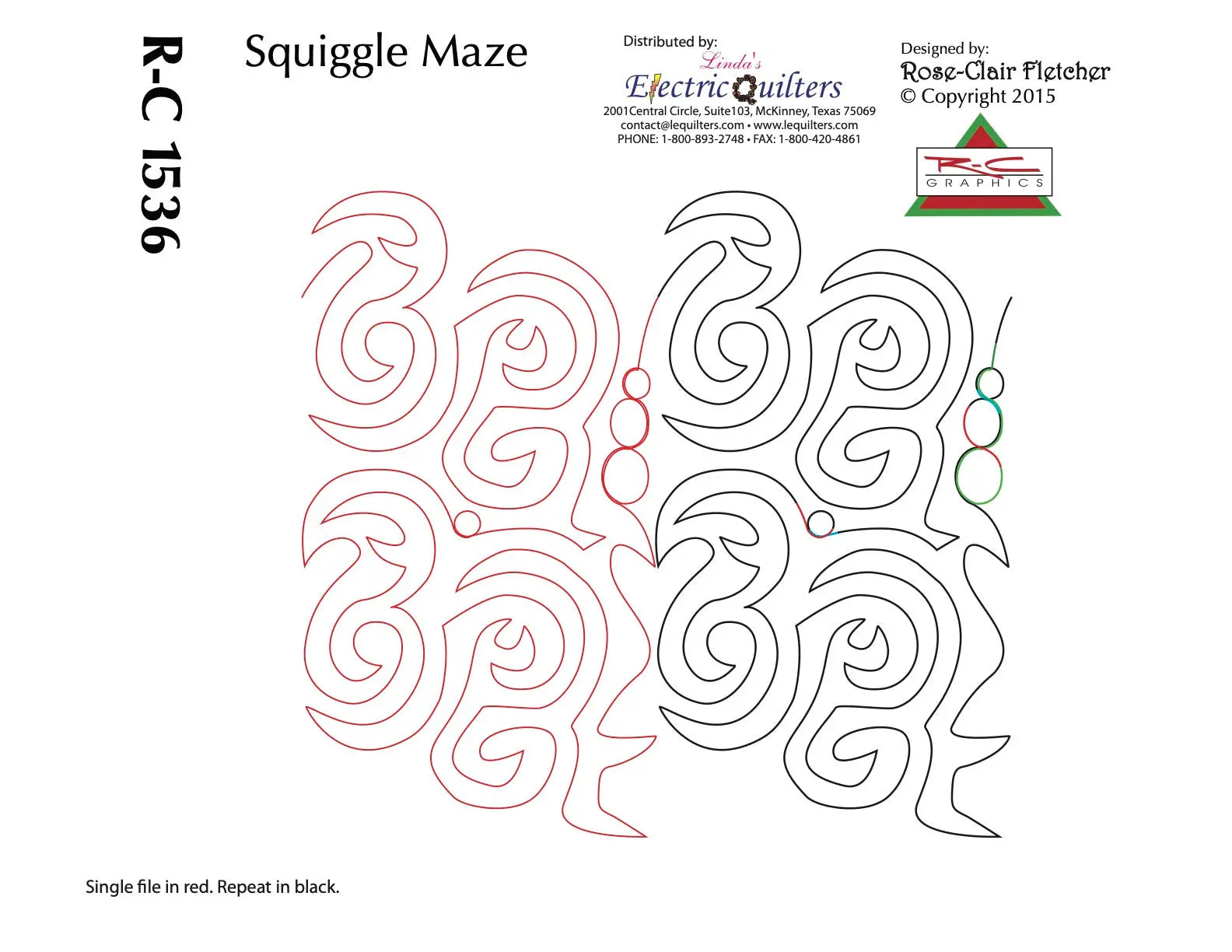 1536 Squiggle Maze Pantograph by Rose-Clair Fletcher - Linda's