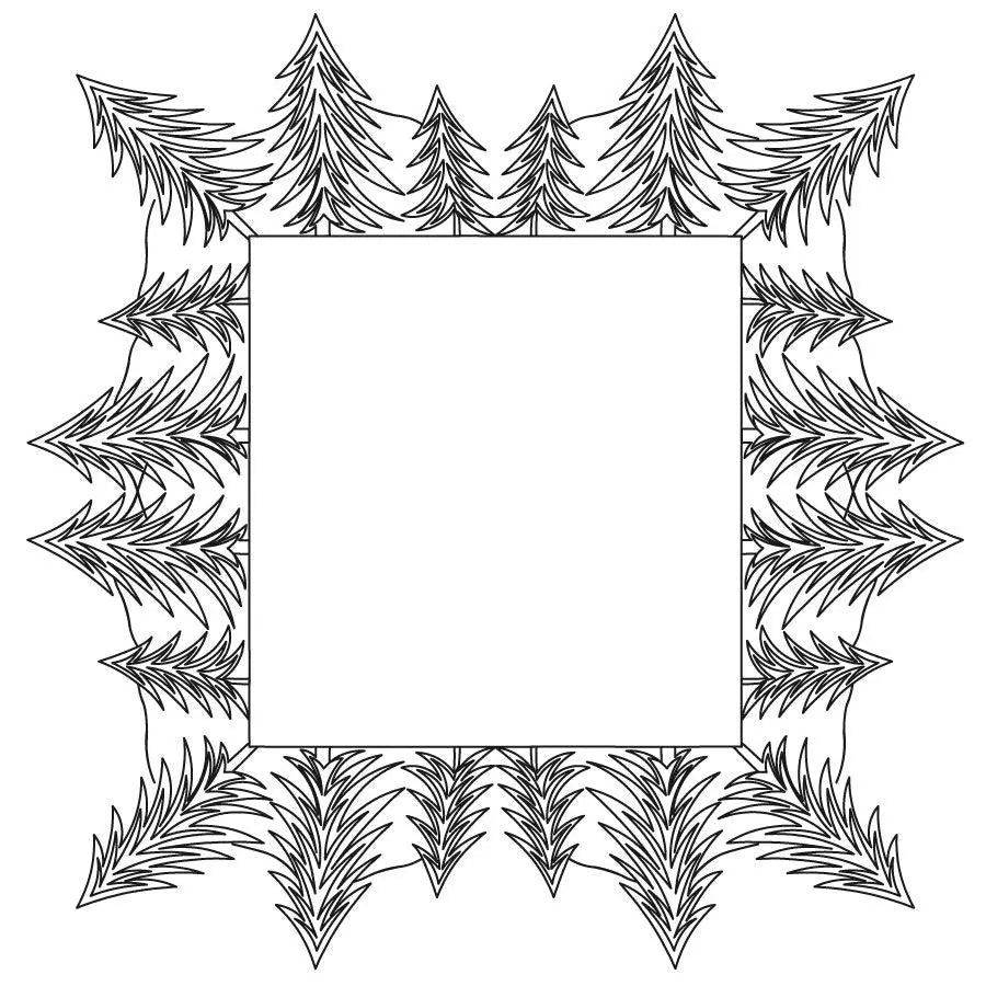 Tree Square Frame Digital Design Block - Linda's Electric Quilters