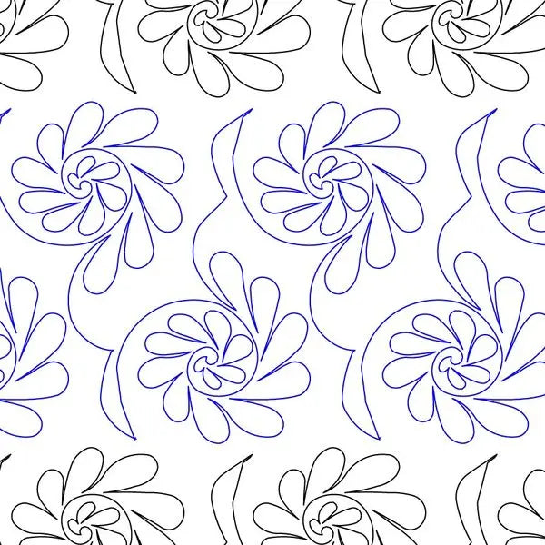 Feathered Rose 1 Digital E2E - Linda's Electric Quilters